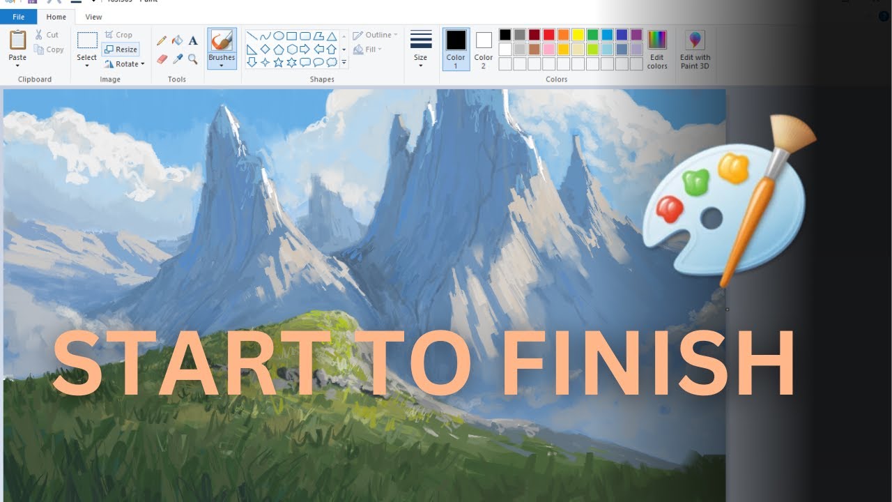 LIVE - PAINTING IN MICROSOFT PAINT - DAY 183 - YouTube