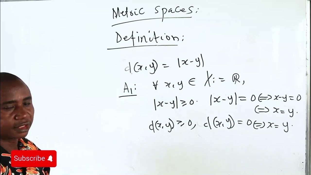 Metric Space: Definition of Metric Space - YouTube