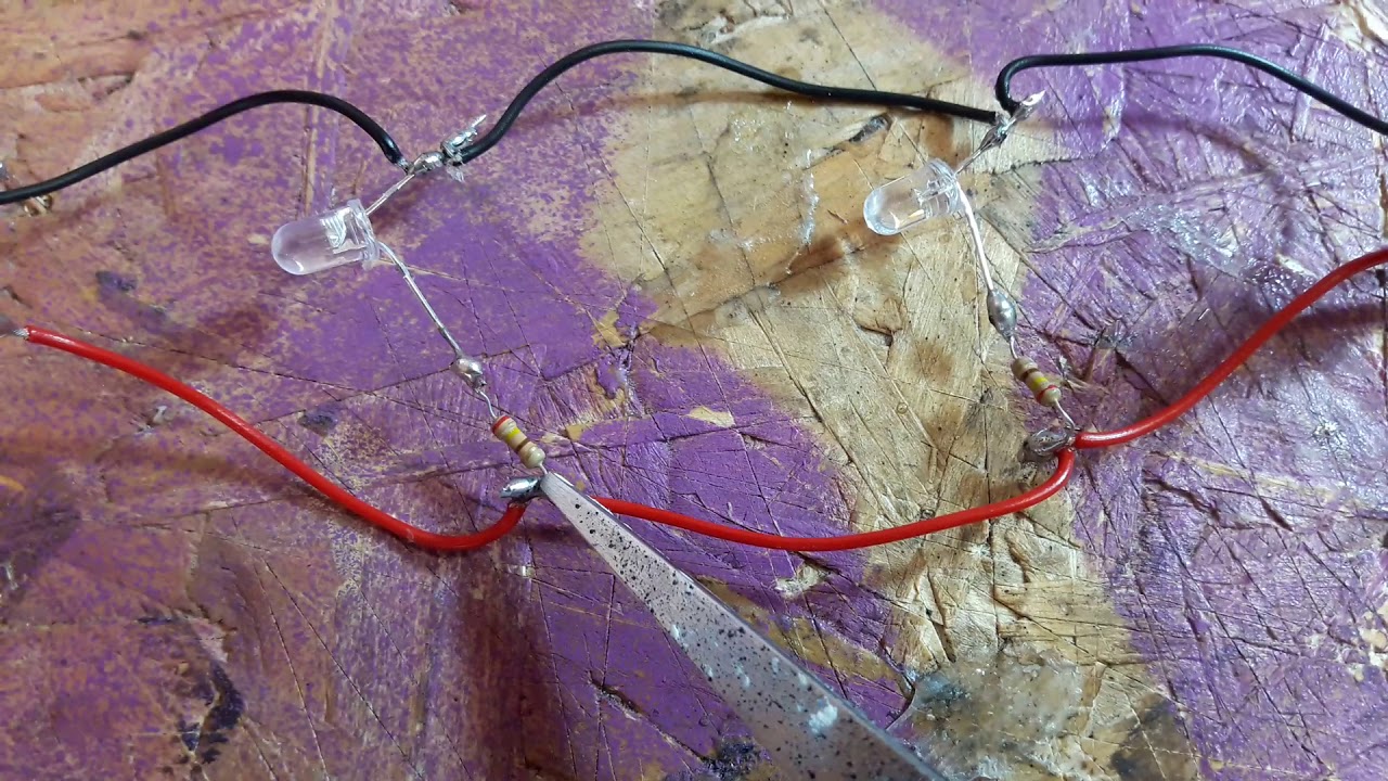 Leds from 9 volt battery - YouTube