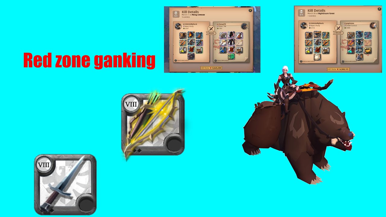 Albion online Red zone transport ganking - YouTube