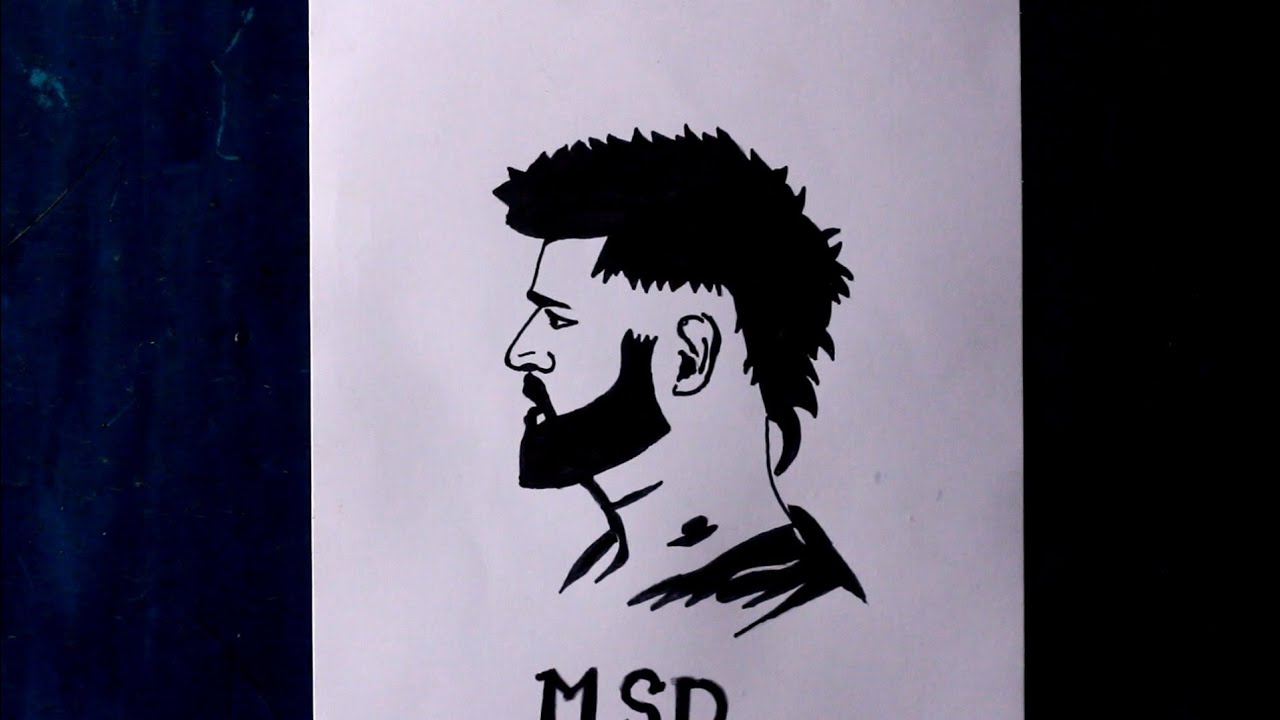 How To Draw MS Dhoni Step By Step | Shadow Painting | Vikky Arts - YouTube