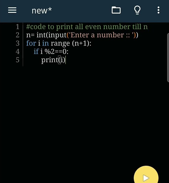 Code in python to print all even numbers till n || Python - YouTube
