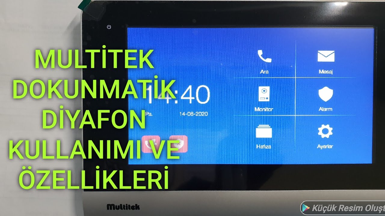 Multitek dokunmatik diyafon kullanımı ve özellikleri - YouTube