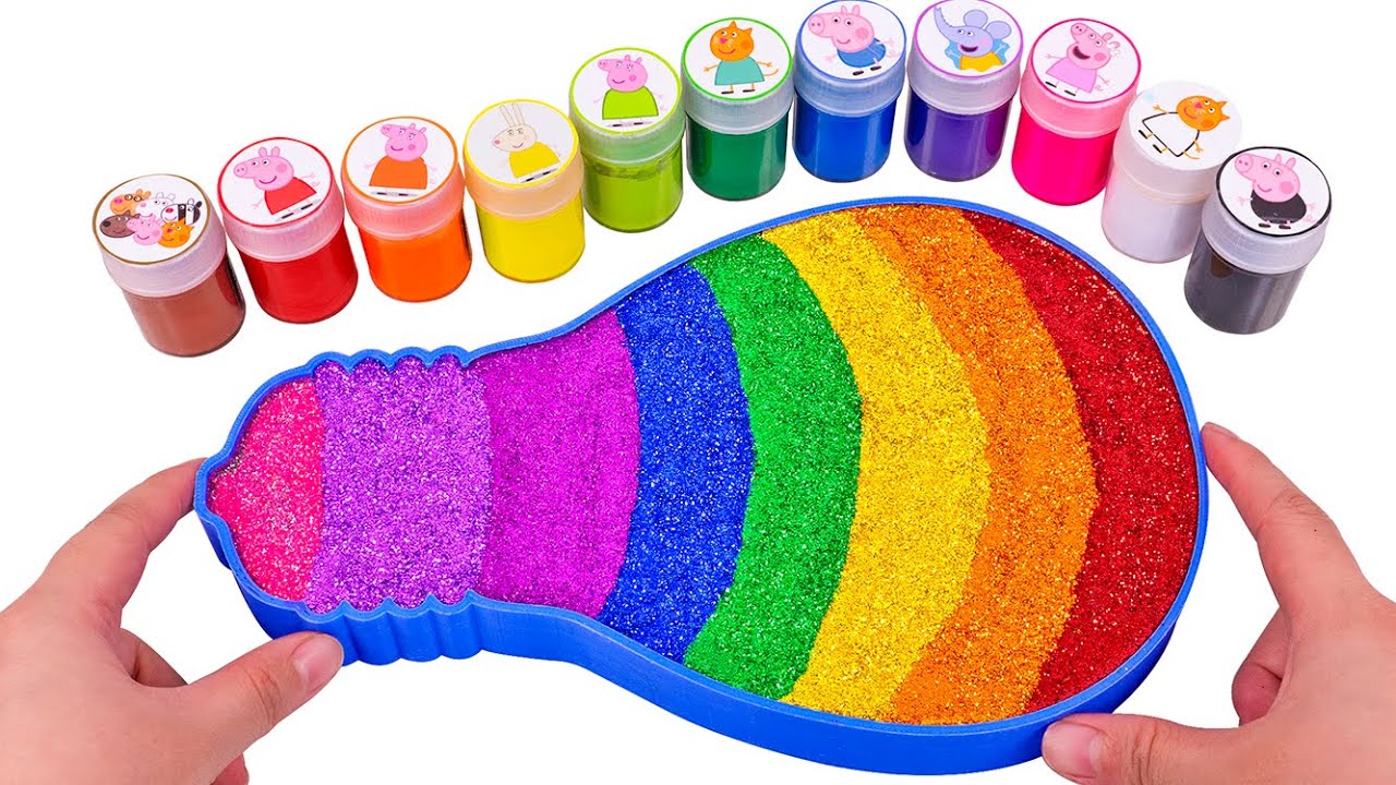 Mixing All My Slime l How To Make Rainbow Glitter Lamp Glossy Slime ...
