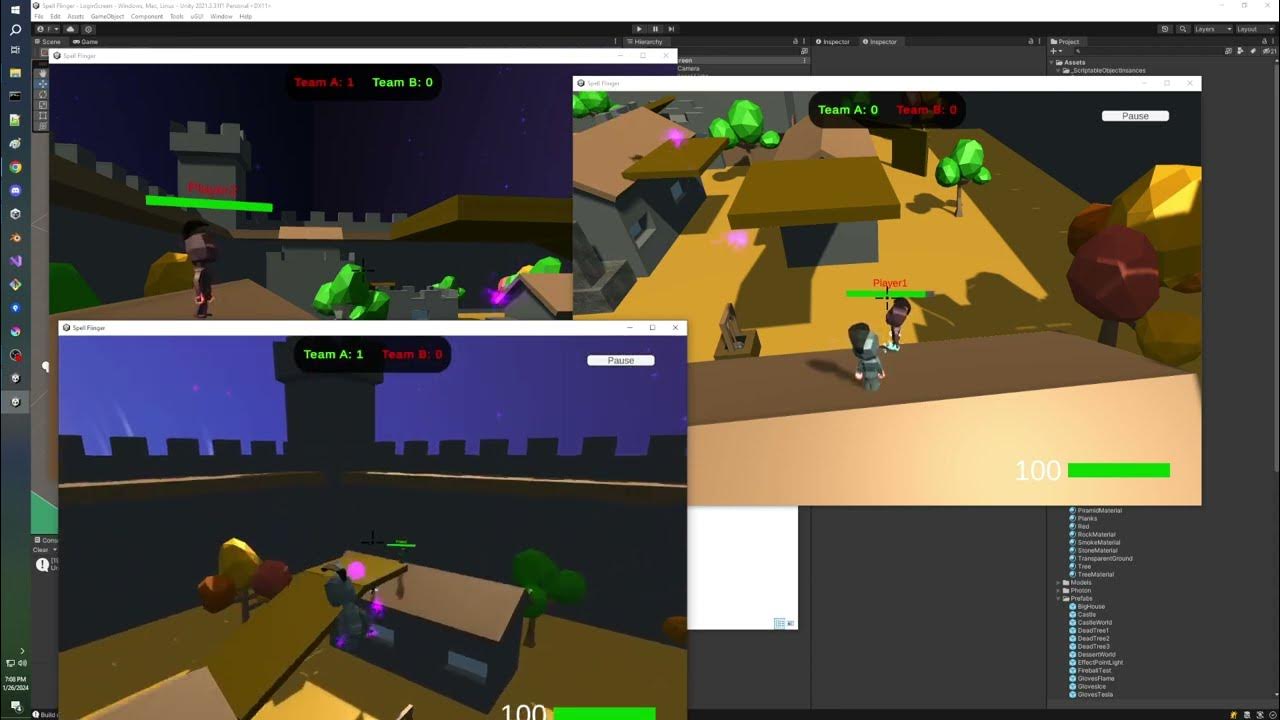 Unity mutliplayer spell casting third person shooter project using Photon Fusion framework - YouTube