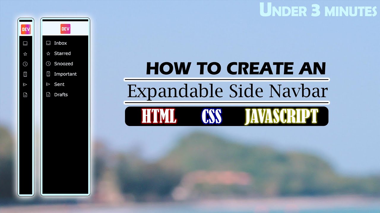 How To Create An Expandable Side Navbar Using Html Css Javascript Under 1741