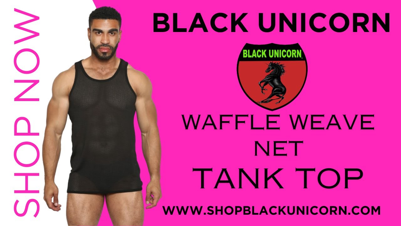 Black Unicorn Waffle Weave Net Tank Top - YouTube
