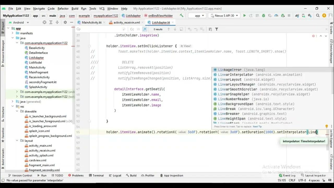 Animation In Recyclerview Android Kotlin Urduhindi Bjm Tech Youtube