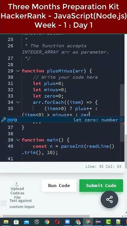 plus minus three month preparation kit #hackerRank #dsa #shorts #javascript #subratsir - YouTube