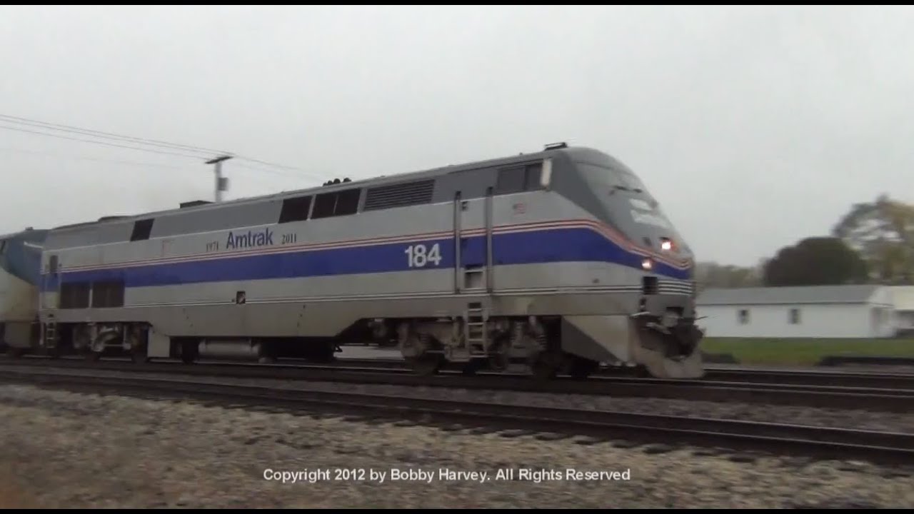 Amtrak 184 leads the Southwest Chief in Baring, MO 10/13/12 - YouTube