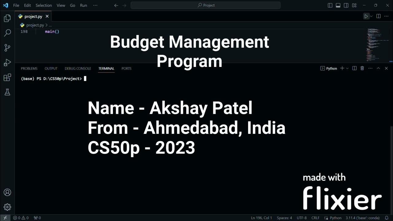 Budget Management Program | CS50p - Final project - YouTube