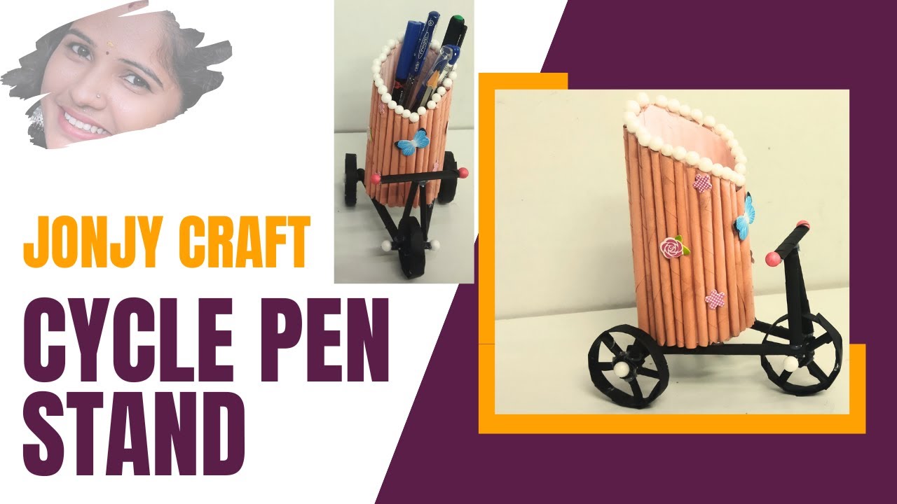 Easy diy pen stand cycle | Diy pen holder cycle | Paper craft - YouTube