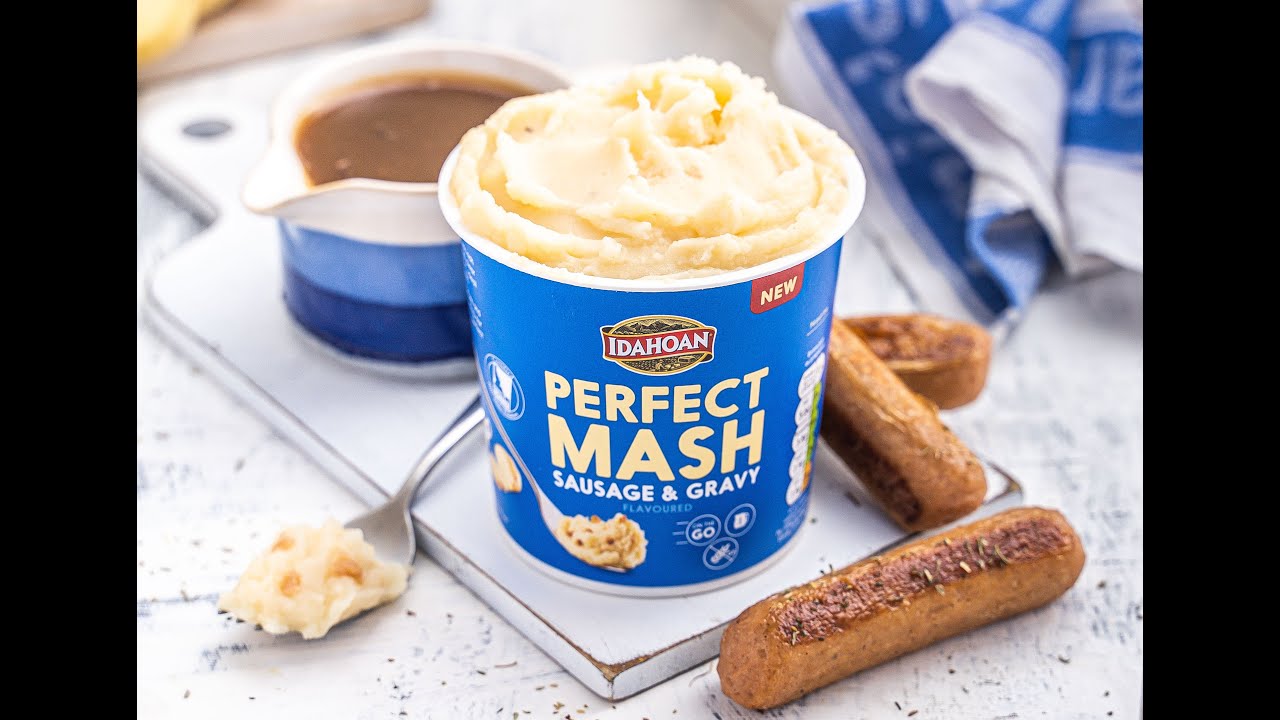Idahoan Perfect Mash Pots - Sausage & Mash - YouTube