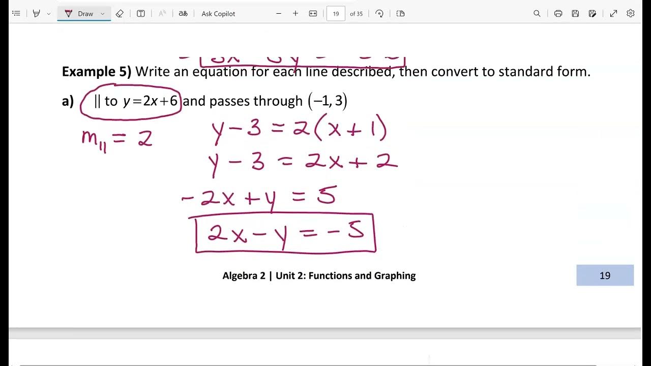Alg 2 Notes 2C in class portion - YouTube