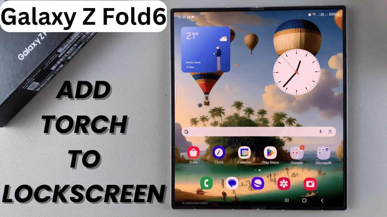 How To Add Torch To Lock Screen On Samsung Galaxy Z Fold 6 - YouTube