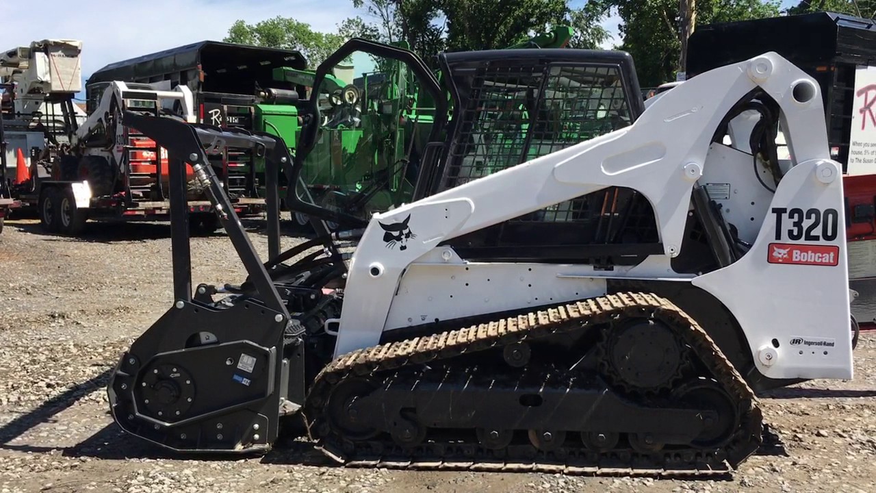 2011 Bobcat T320 w/ Bradco Mulcher Stock #573-605 - YouTube