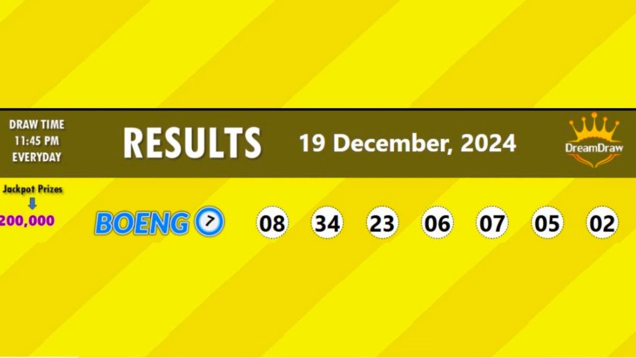 DREAM DRAW RESULTS TODAY | DECEMBER 19, 2024 - YouTube