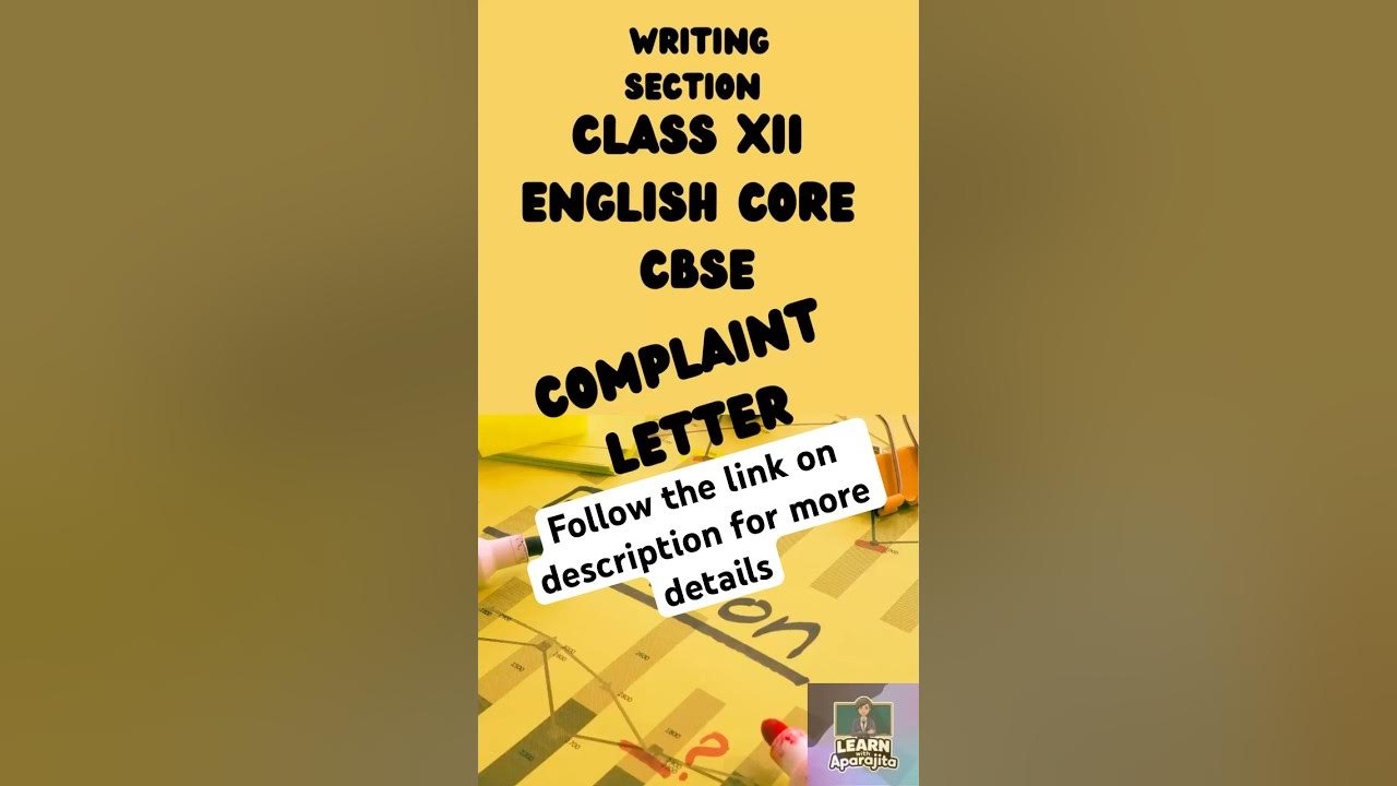 Master Complaint Letter Writing in 1 Minute | Class 12 English Core ...