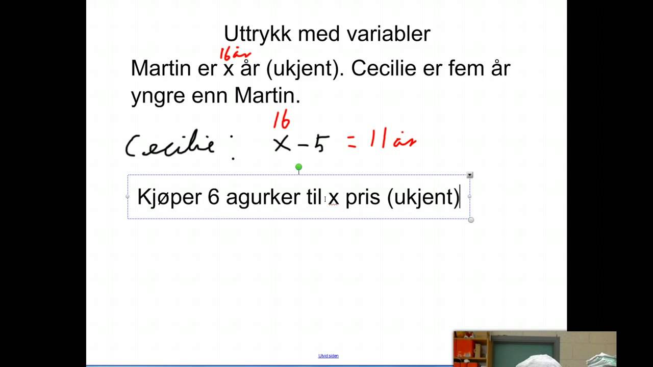 Uttrykk Med Variabler Youtube