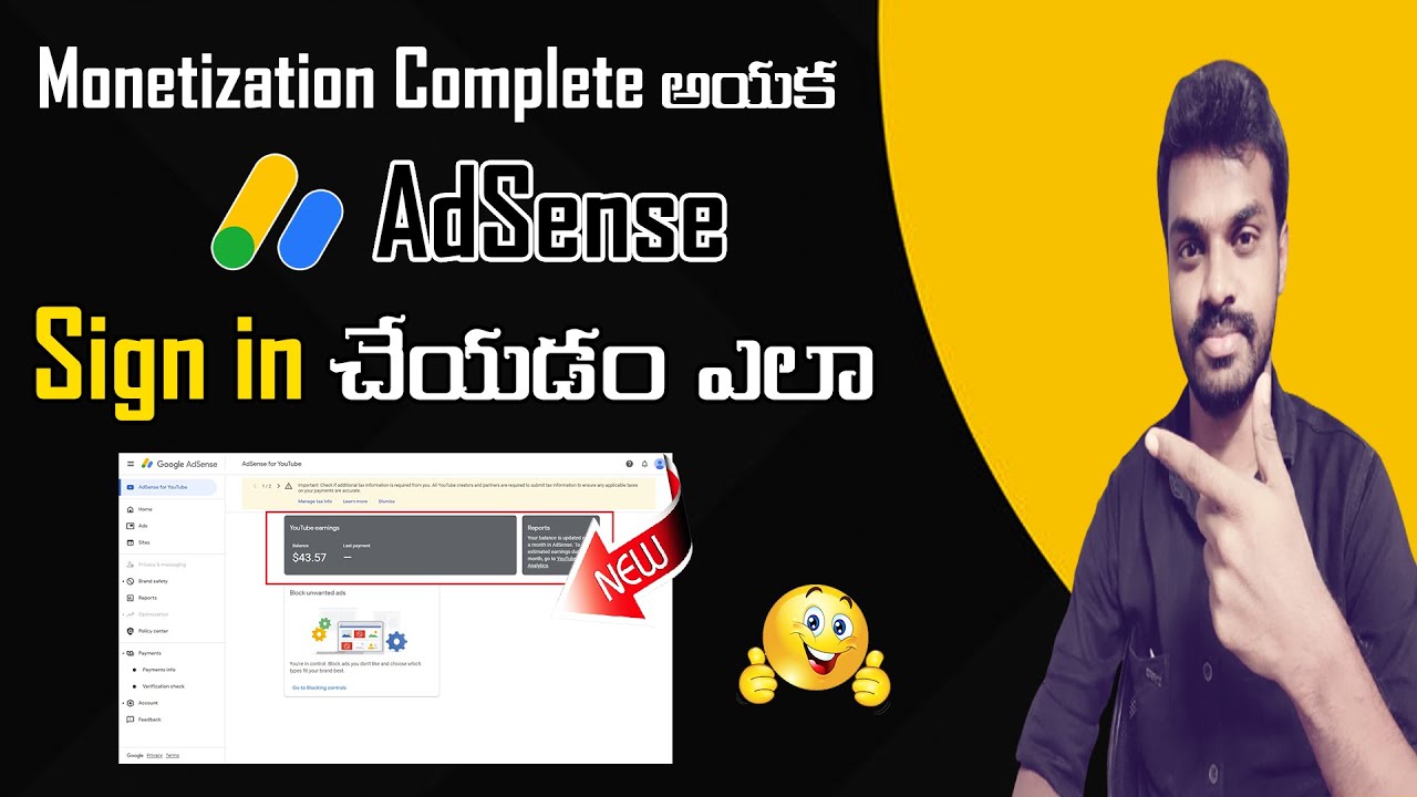 How to Sign in AdSense Account After Monetization Telugu - YouTube