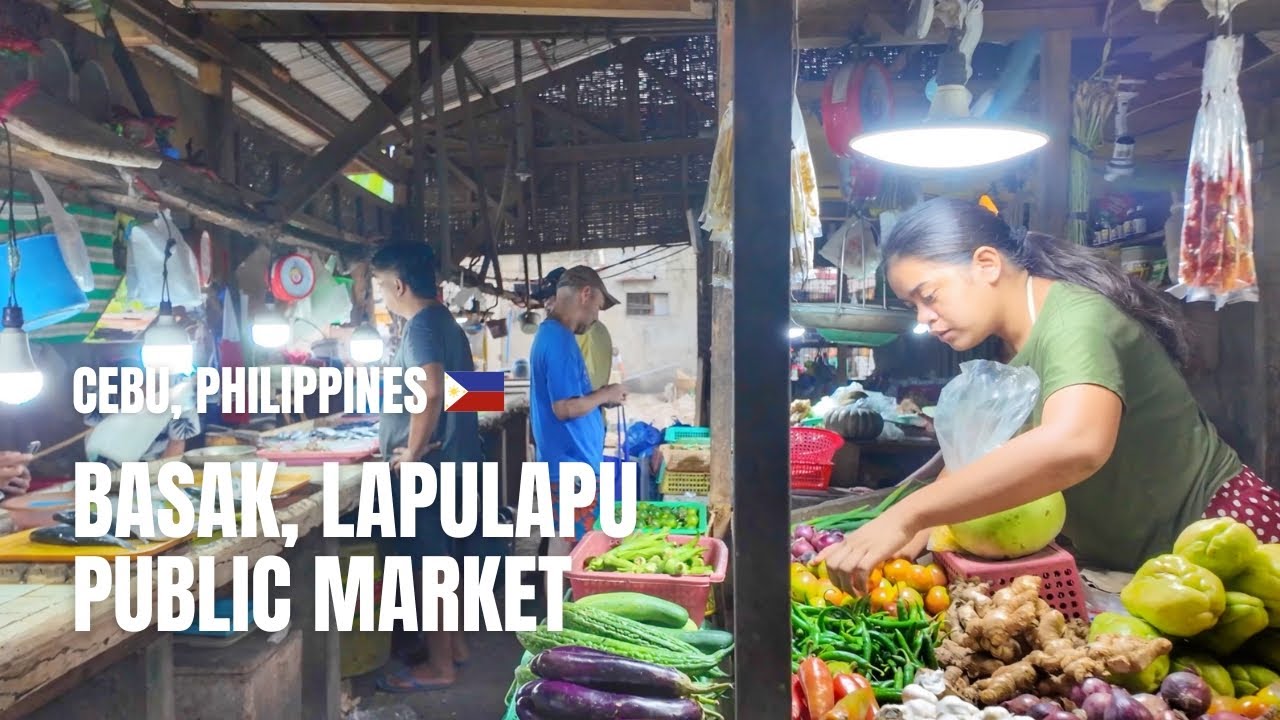 🇵🇭 [4K] Basak Lapulapu Public Market | Walking Tour | Cebu, Philippines ...