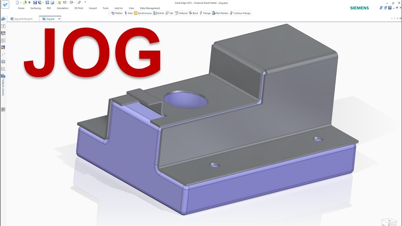 Solid Edge Sheet Metal #9 | How to Using Jog Command - YouTube