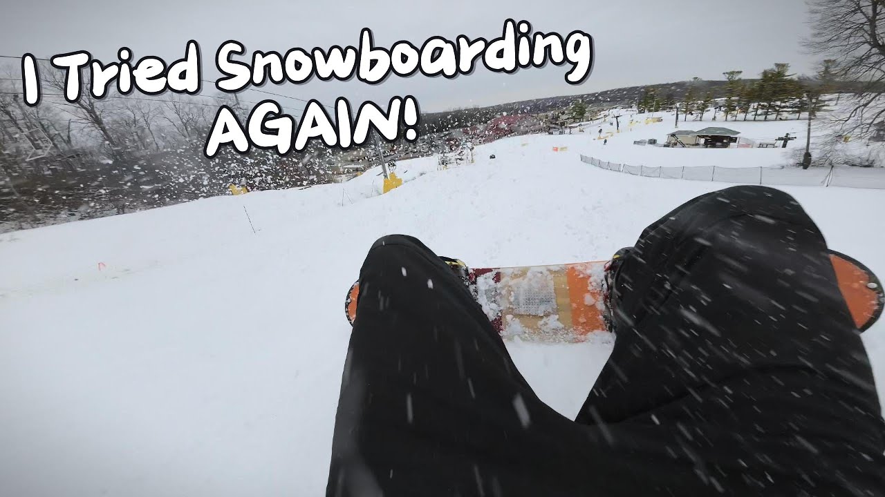 I Tried Snowboarding AGAIN! - YouTube