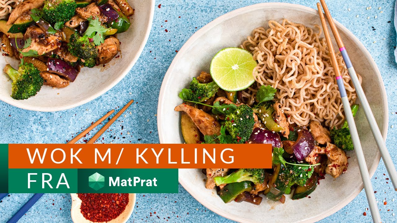 Wok med kylling og nudler | MatPrat - YouTube