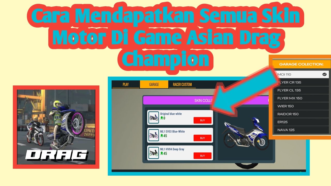 Cara Mendapatkan Semua Skin Motor Di Game Asian Drag Champion | Cara ...