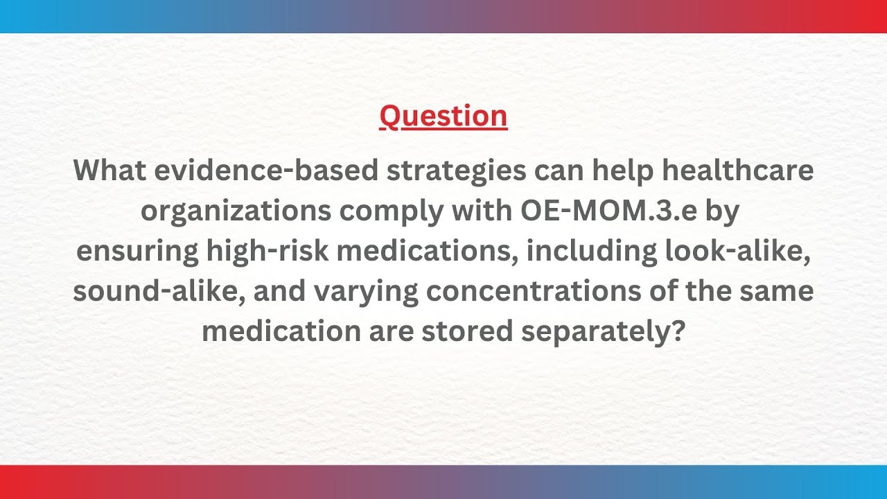 DISHA QnA: Ensuring Safe Storage of High-Risk Medications | NABH 6th ...