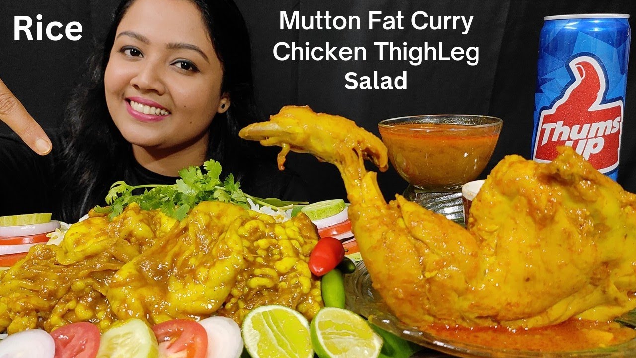 Eating Mutton Fat Curry 🤤 | Oily Mutton Fat Curry with Rice, Spicy ...