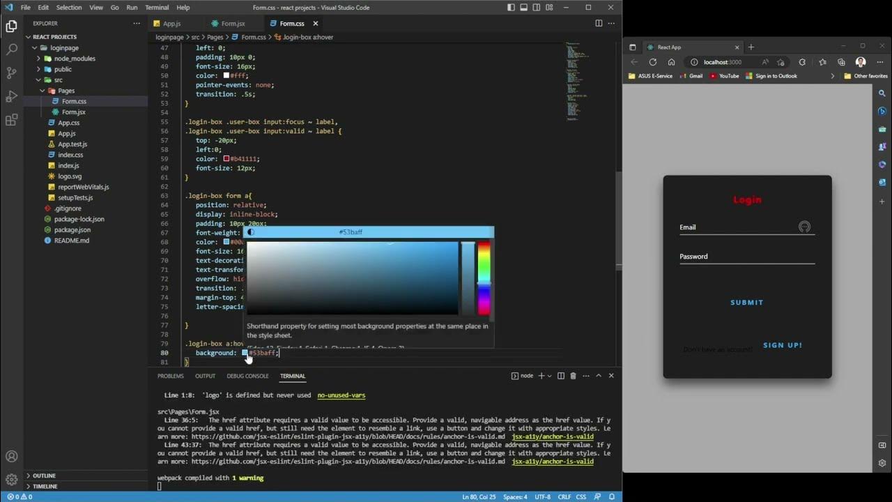 Responsive login page using react.js with source code. - YouTube