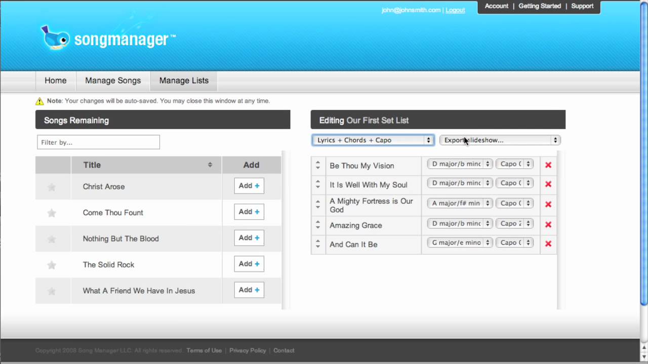 Song Manager Overview - YouTube
