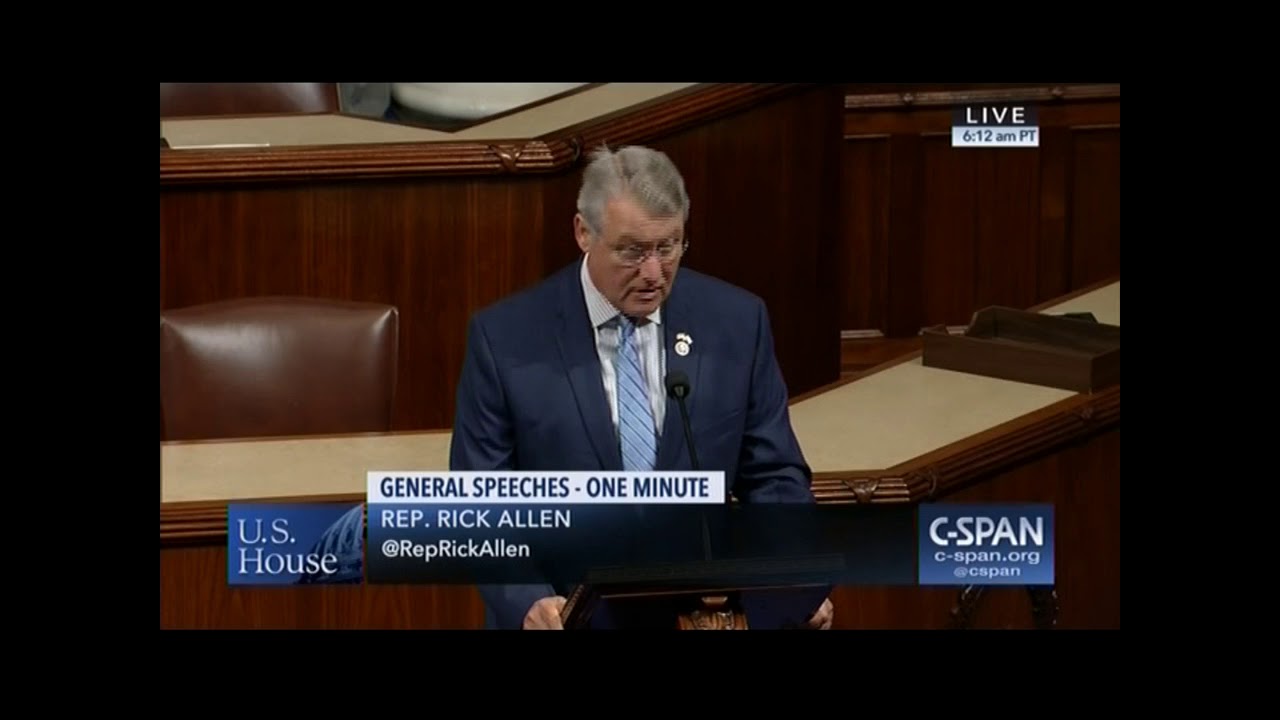 Rep. Rick Allen (GA-12) Speaks on House floor in Support of ICE - YouTube