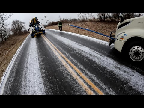First Time Chaining Up the Rotator. Semi Rescued From Ice. - YouTube