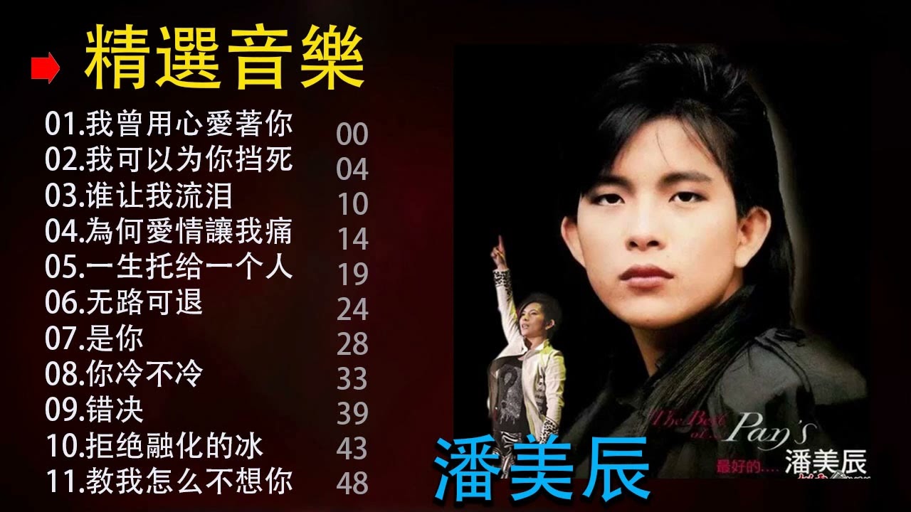 精选【潘美辰 Pan Mei Chen】经典好听的高品质音乐合集潘美辰 - 怀旧经典金曲 - 我曾用心愛著你,我可以为你挡死,谁让我流泪,為何 ...