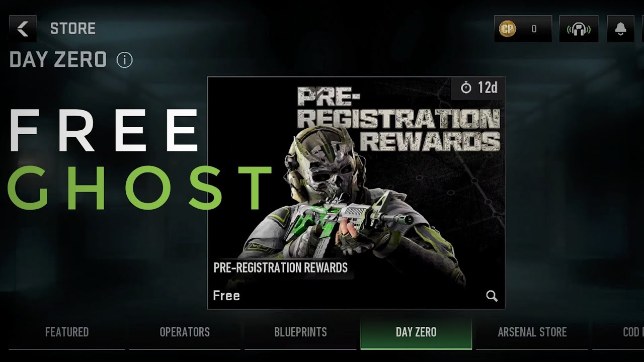 HOW TO CLAIM FREE GHOST IN WARZONE MOBILE ·UNLOCKING PRE-REGISTRATION REWARDS· | COD WAR ZONE ...