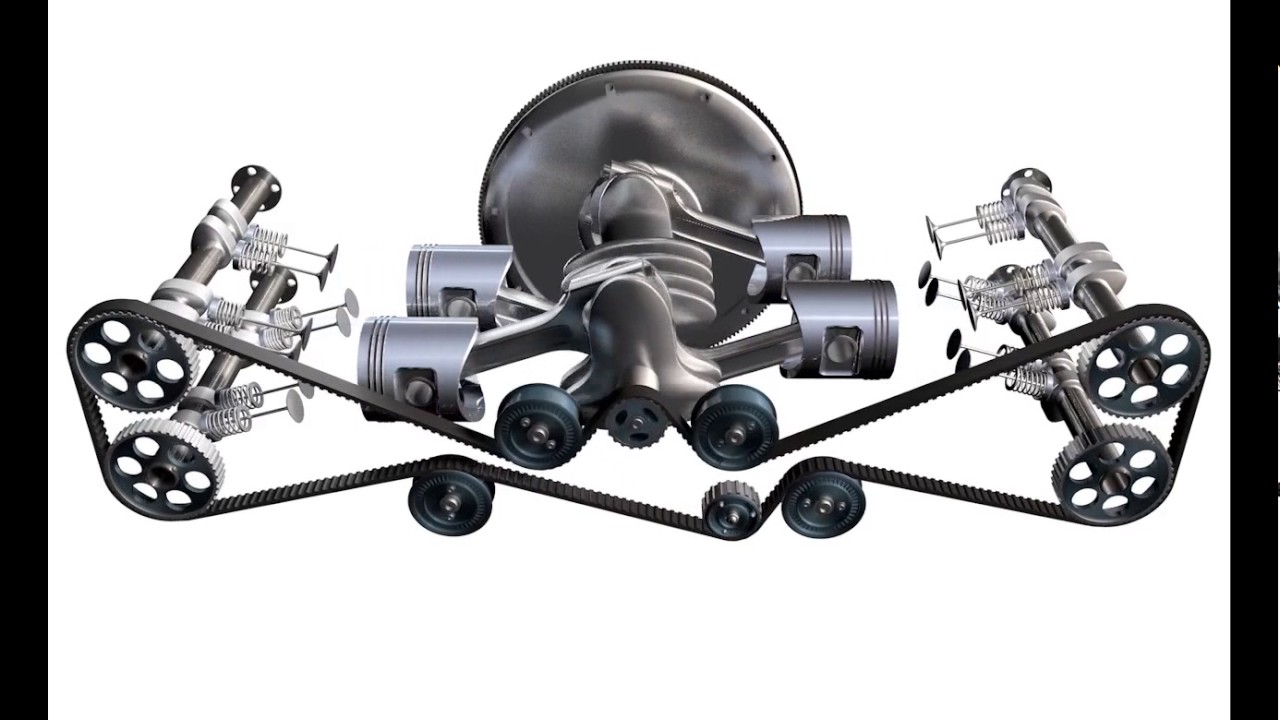 3D engine video - 4 cylinder BOXER engine - DOHC - YouTube
