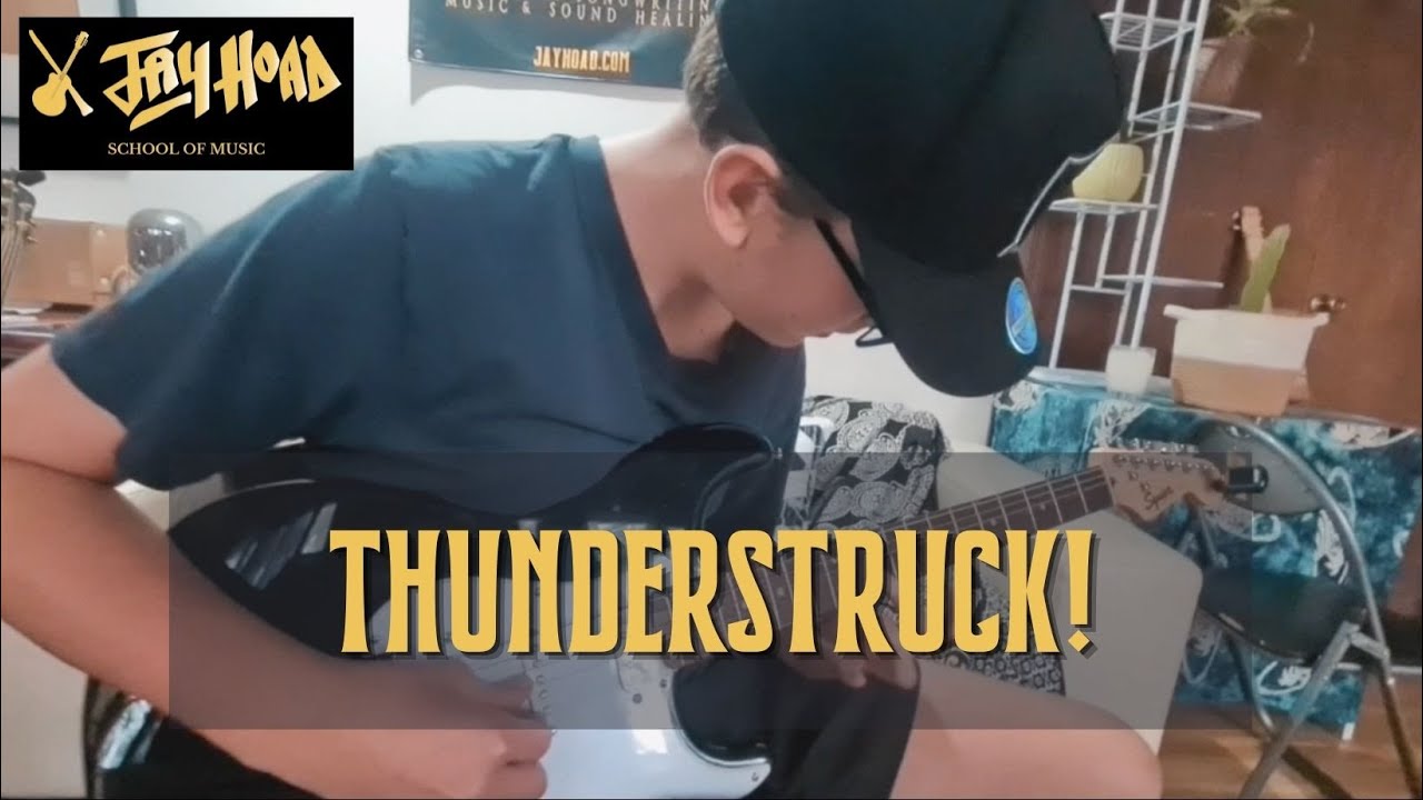 Learning to play Thunderstruck at the Jay Hoad School of Music - YouTube