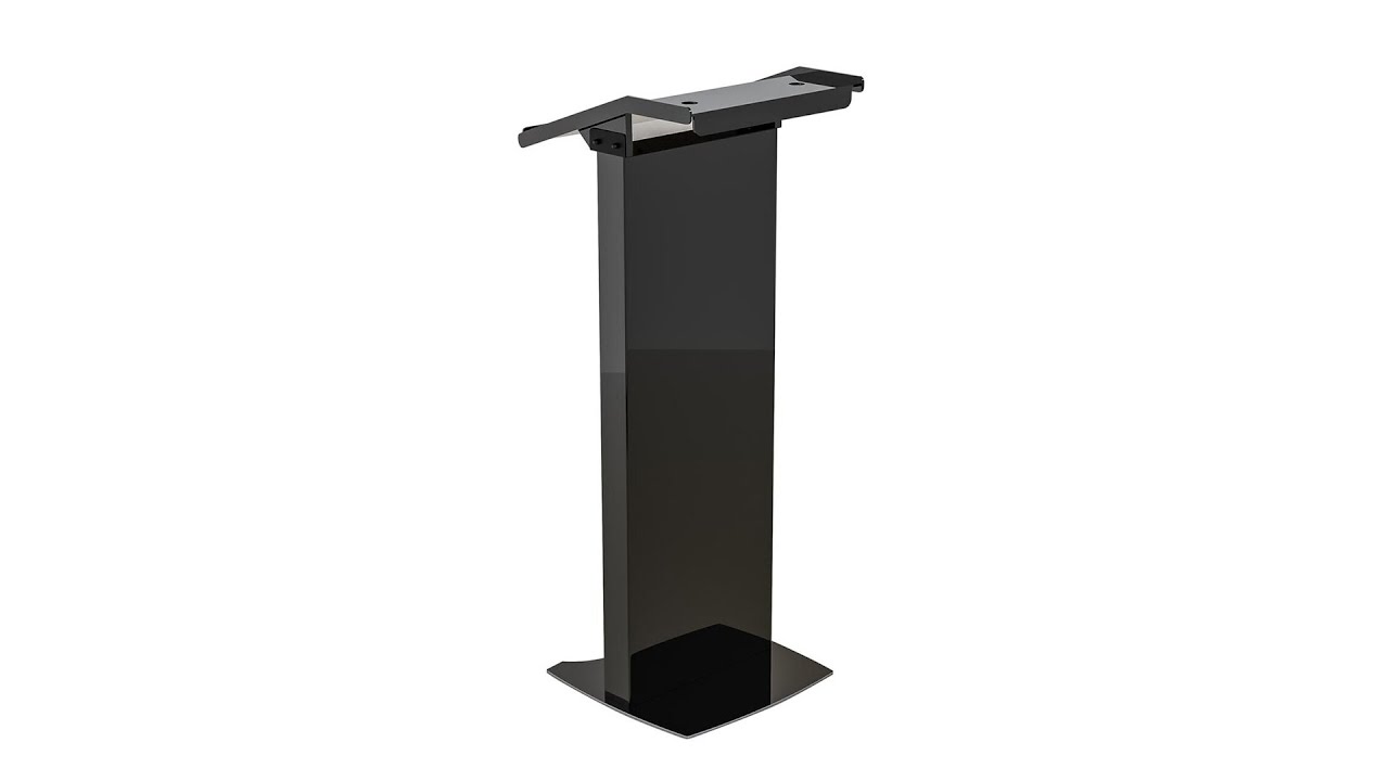 LE100B - Pupitru negru, pentru conferințe, din plexiglas și aluminiu ...