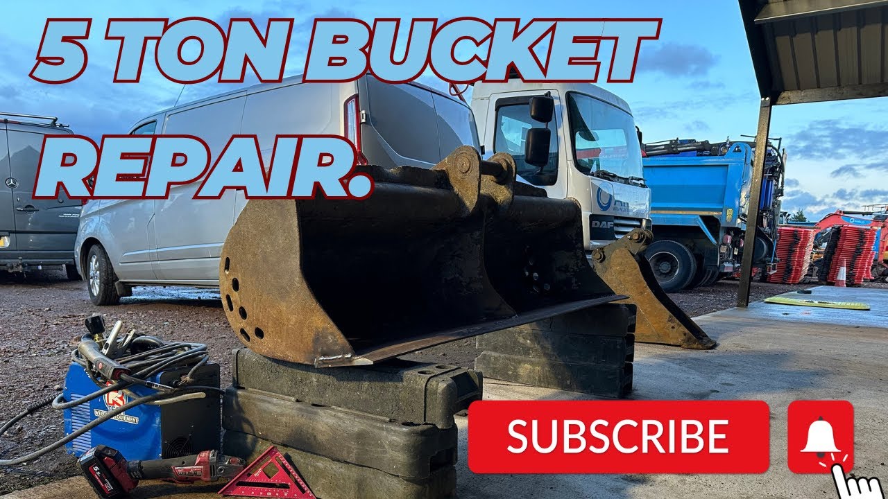 Repairing a Damaged 5 Ton excavator Bucket. - YouTube