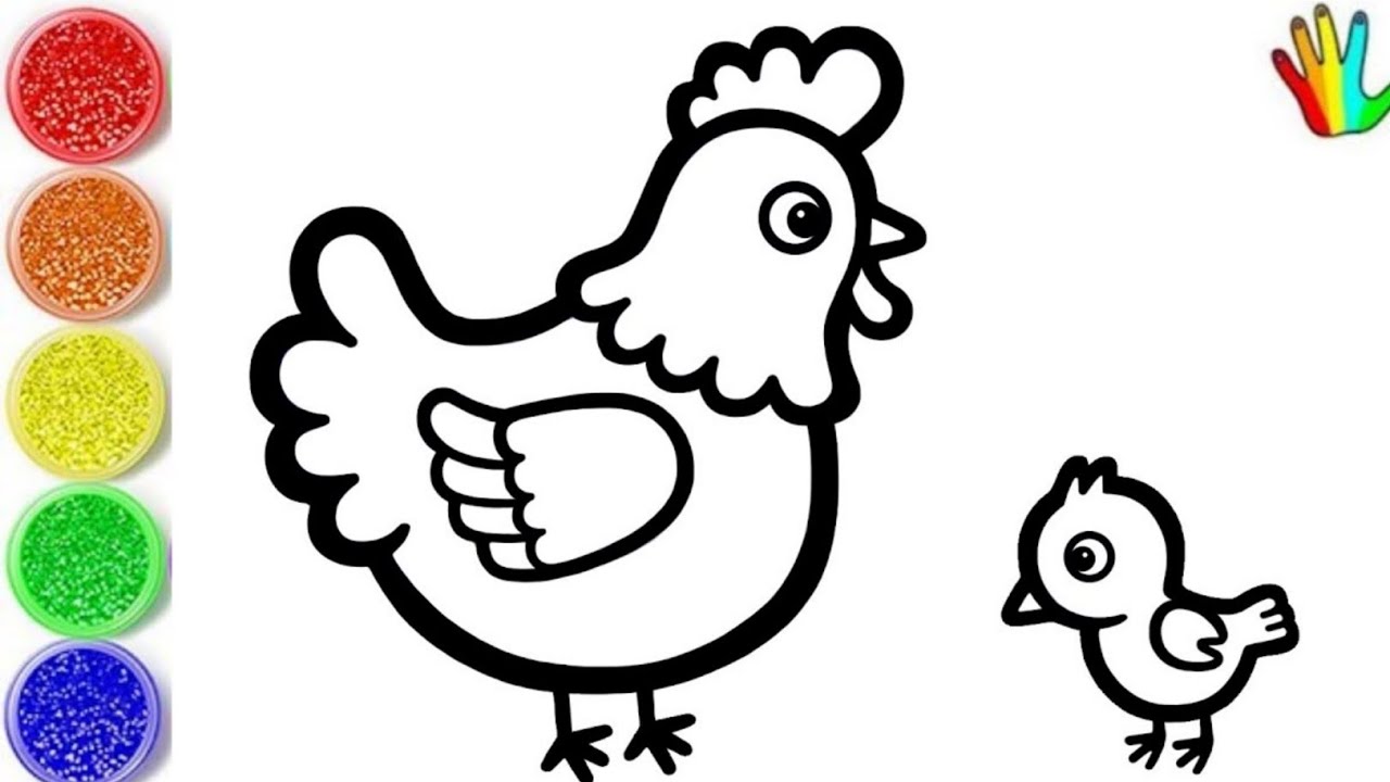 So Cute Chicken Family Drawing 🐔🐤🐓😍 | Kids Coloring & Painting - YouTube
