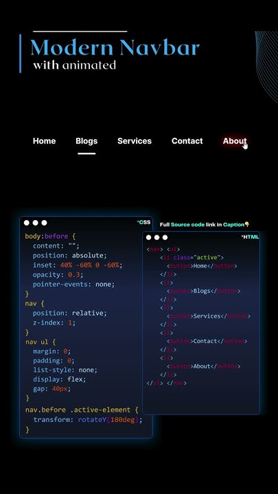 🌐 Create a Modern Animated Navbar for Your Website! 💻🎨||#shots #cssanimation #navbardesign #web3 ...