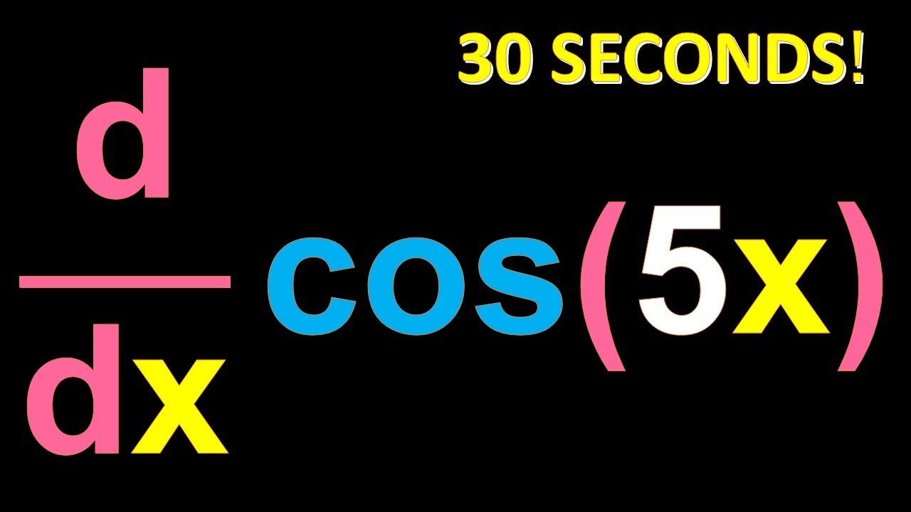 Derivative of cos(5x) , done in 30 seconds, neatly typed up - YouTube
