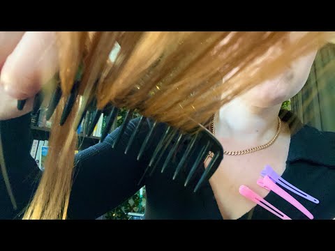 ASMR Doing Your Hair | Spring Formal Series Pt 1 (brushing, curling, writing, magazine pages)