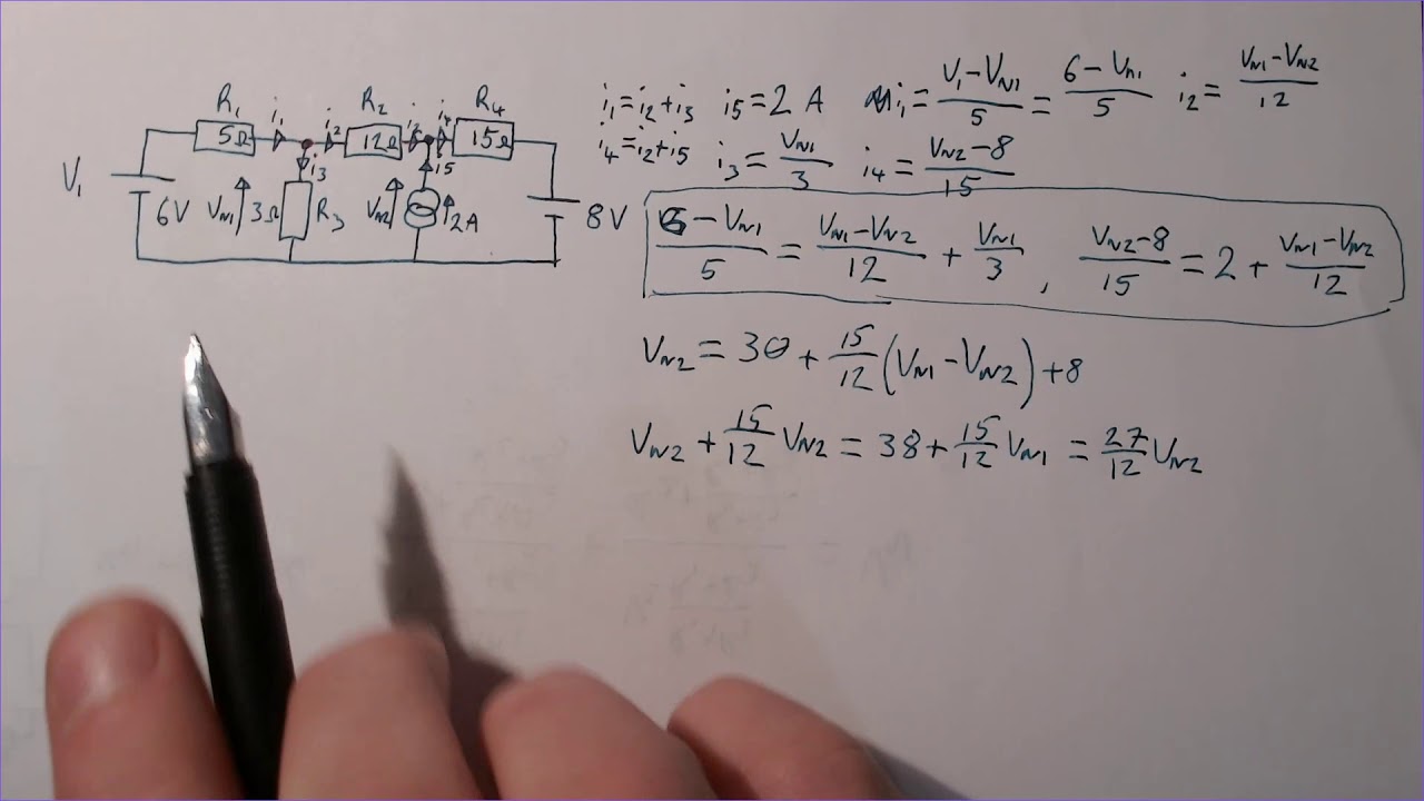 Solving a circuit using Superposition, Nodal Analysis and Loop Analysis - YouTube