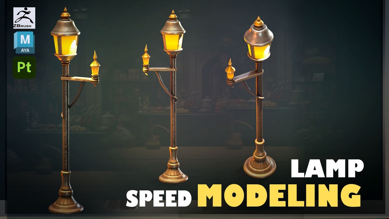 Stylized Lamp Post with Maya 2025, Zbrush, and Substance Painter - YouTube