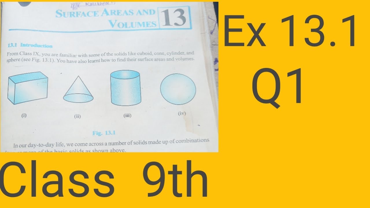 surface area & volume|class 9th ch 13 Ex 13.1 Q1. ncert maths cbse ...