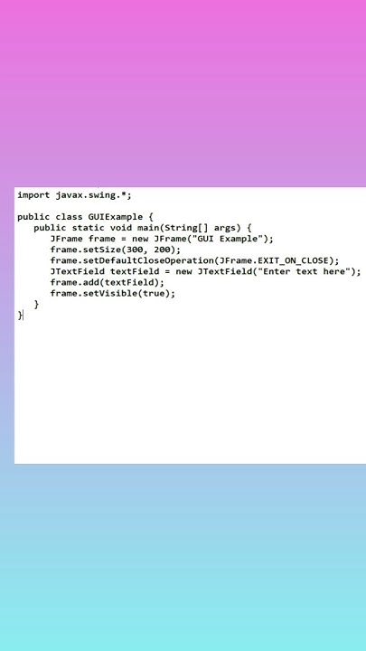 How to make a Simple GUI App in Java under 60 seconds using JTextField (Swing Library) - YouTube