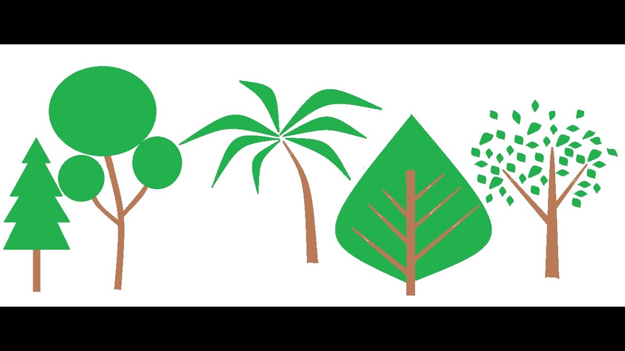 Draw different kinds of trees in MS paint - YouTube